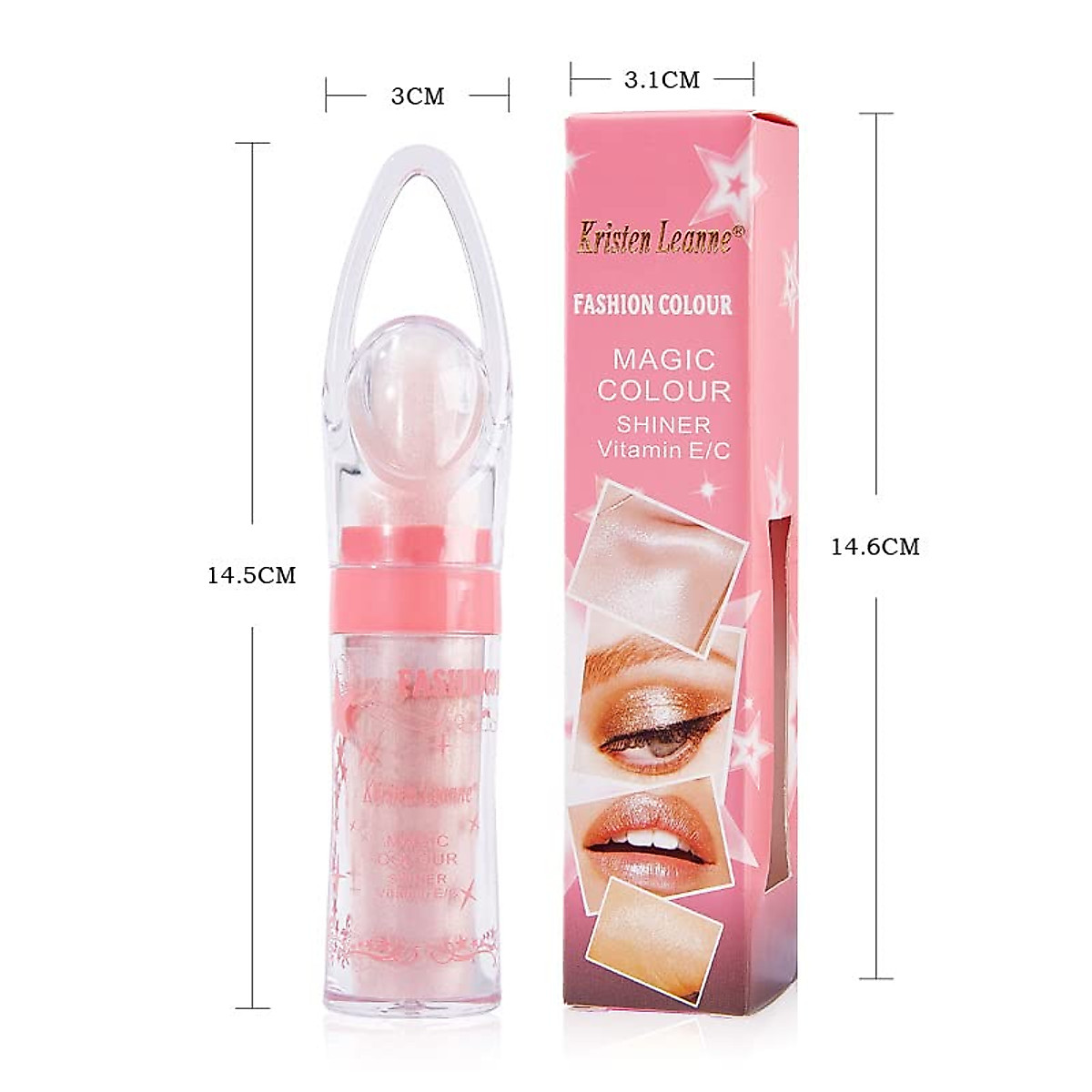 2 Pack Polvo De Hadas, Body Brightens the Natural Three-dimensional Face Blusher Patting Polvo De Hadas Powder Highlighter Makeup. (01# White moonbeam)