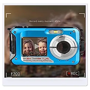 TOUMENY Waterproof Digital Camera, Full Hd 2.7K 48Mp16X Digital Zoom Video Recorder, Self-Timer Dual Screen