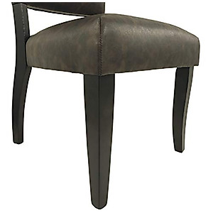 Signature Design by Ashley Sommerford Urban Farmhouse Faux Leather Upholstered Dining Chair, 2 Count, Dark Brown
