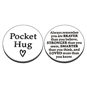 ARKUKU Inspirational Gifts for Women Men Pocket Hug Token Son Daughter Friends Sister Brother Graduation Birthday Christmas Gifts for Kids Love Notes Gifts for Him Her Stocking Stuffers Double-Side