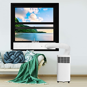 YoleShy Portable AC Window Seal for AC Unit, Portable AC Window Kit for Portable Air Conditioner Window Seal 25X102~160 cm AC Window Vent Kit with Zip and Adhesive Fastener AC Unit Window Seal