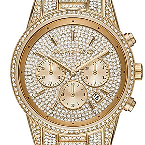 Michael Kors Women's Ritz Quartz Watch with Stainless Steel Strap, Gold, 20 (Model: MK6747)