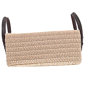 ibasenice 2pcs Storage Basket Clothes Storage Seagrass Woven Toy Basket Open Storage Bin Toy Storage Container Wood Basket Woven Storage Bins Household Clothes Basket Storage Box Pp Wardrobe