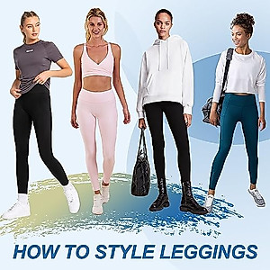 4 Pack Leggings for Women Butt Lift High Waisted Tummy Control Slimming Black No See-Thru Yoga Pants Workout Running
