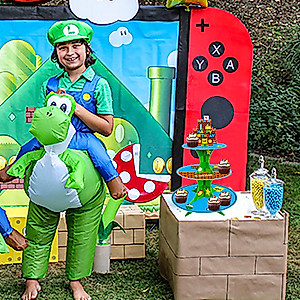 Super Brother Cupcake Stand Video Games Birthday Theme Party Supplies for Kids Birthday Cake Cupcake Decoration 3 Tier Cardboard Service Trays