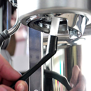 ACKLLR Coffee Grinder Cleaning Brush, Heavy Wood Handle & Natural Bristles Wood Dusting Espresso Brush and Nylon Espresso Machine Brush with Spoon for Bean Grain Barista Pasta Makers Home Kitchen