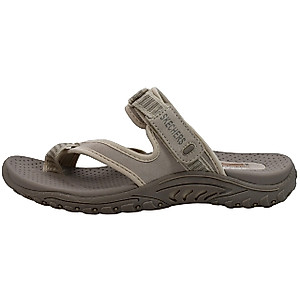 Skechers Women's Reggae-Rasta Flip-slop Sandals Flop, Light Tan, 11 M US