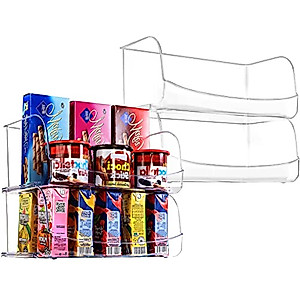 Utopia Home Pantry Organizer Bins (Pack of 4) - Stackable Storage Bins for Kitchen, Cabinets, Countertops, Bathrooms, Offices & More - Pantry Organization and Storage - Open Front Storage Bins (Clear)