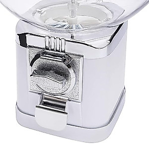 Household Coin Glue Ball Machine(Only Machine), Mechanical Candy Vending Machine with 17*17cm Base Diameter 30cm White, Candy Gumball Machine Prize Machine Gumball Bank for Game Stores And Retail Stor