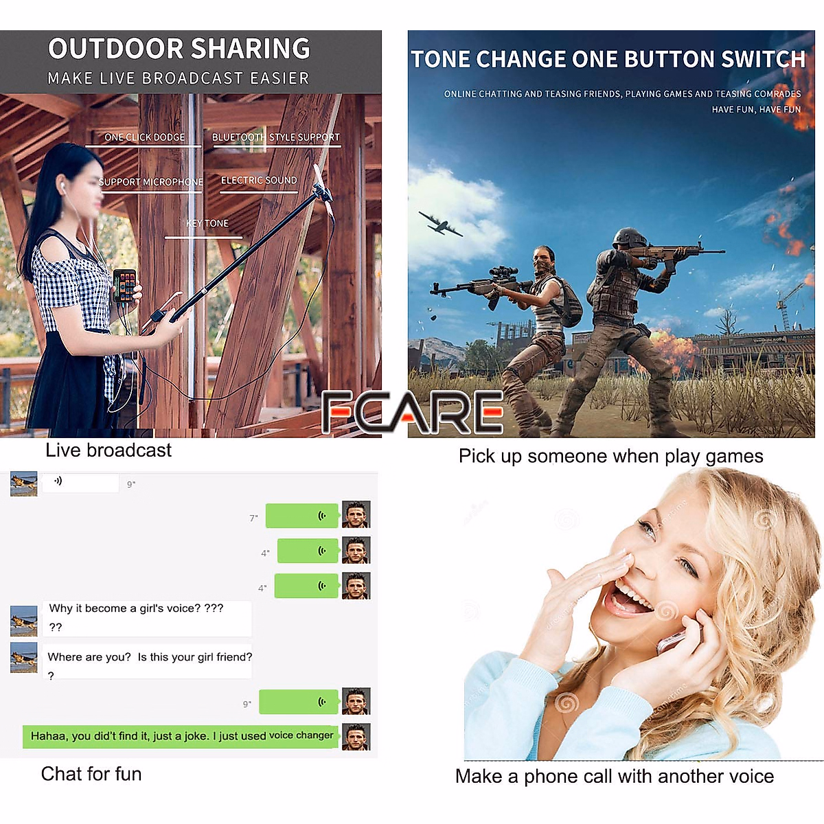 Voice Changer Headset for PS4/Xbox One/PC/Phone/Laptops/Anchor/Cam Girl/Kids with Voice Adjustable Feature