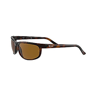 Ray-Ban Men's RB2027 Predator 2 Rectangular Sunglasses, Dark Havana/B-15 Brown, 62 mm