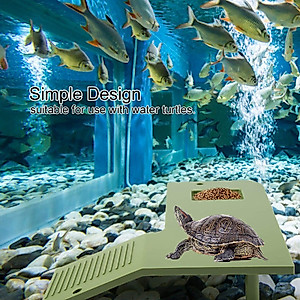 Restokki Turtle Frog Floating Island Aquatic Pet Reptile Aquarium Floating Island Habitat Supplies Aquarium Ornament(Green)