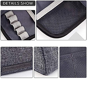 Big Capacity Colored Canvas Pencil Pen Case, Large Multifunction Pencil Pen Holder Organizer Bag for Students Office Back to School by Hubhnb (Gray)