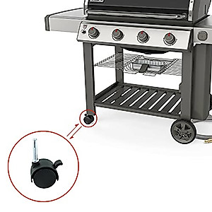 MCAMPAS 2 Pack Lock Swivel Caster Replacement Parts for Weber Gas Grill Stem Casters-2.5 inch Caster Wheel