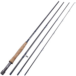 Sougayilang Fly Fishing Rod, Lightweight Ultra-Portable 4-Piece Graphite Fly Rod for Complete Starter 5/6wt, 7/8wt Rod for Traveling - 5/6wt
