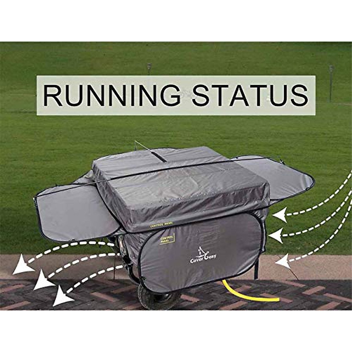 Cover Geny Outdoor Generator Running Cover Tent, Portable Heavy Duty All-Weather Protection Generator Shelter for Most 4500Watt-13000Watt Generators (32 x 32 x 21inch, Grey)