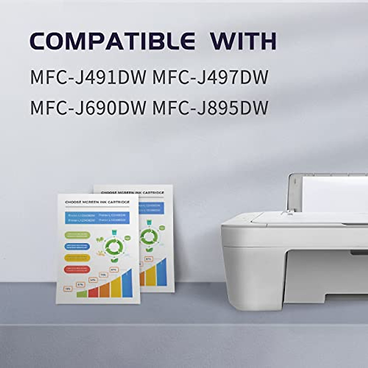 ZIPRINT LC3011 Compatible Ink Cartridge Replacement for Brother LC3011 LC-3011 LC3013 Ink Cartridge use with Brother MFC-J497DW MFC-J895DW MFC-J491DW MFC-J690DW (Black, Cyan, Magenta, Yellow, 8-Pack)