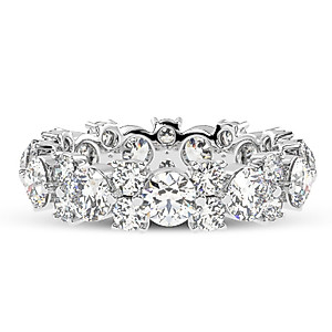 FACETS JEWELS 14K Solid Gold Moissanite Wedding Band 4 Carat Forever One Moissanite Round Brilliant Cut Eternity Rings For Women - 14K Solid Gold 6