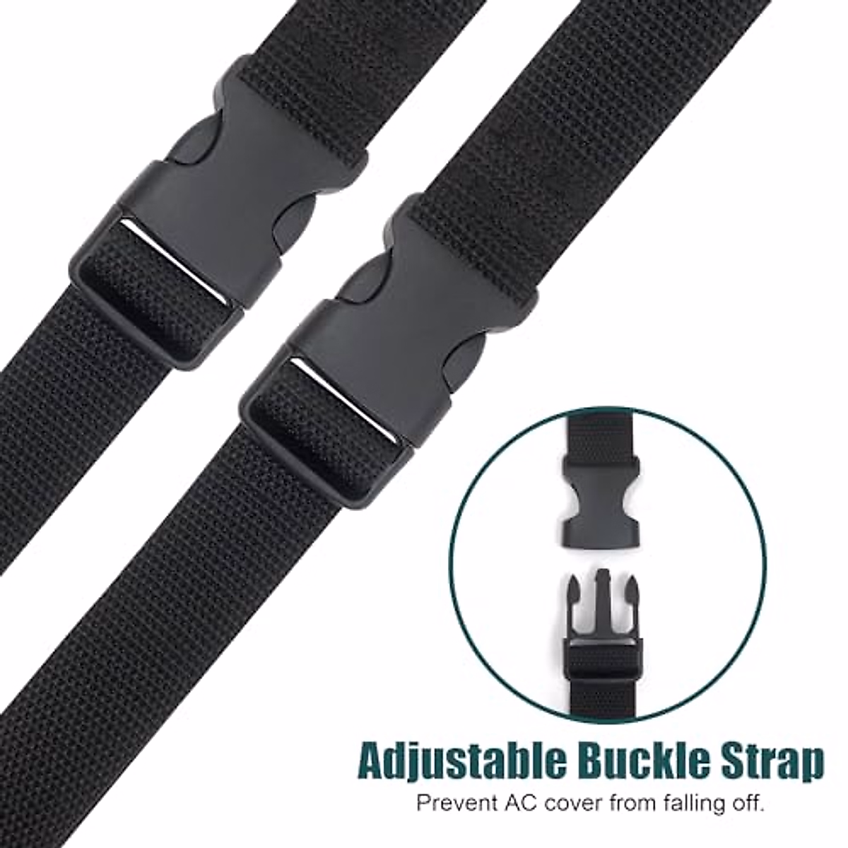 Window Air Conditioner Cover Outdoor, TRELC 600D Heavy Duty Waterproof Defender Winter AC Window Units Cover with Adjustable Straps, Bottom Covered (21.26" x 15.74" x 14.56")