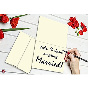 Greeting Cards Set - 4 1/4 x 5 1/2 Cream A2 Card Stock and Envelopes, Scored for Folding, Perfect for Business Invitations, Weddings and All Occasion - 50 Cards and 50 Matching Envelopes