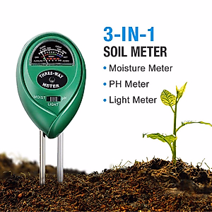 EPOL Soil Moister Meter, 3 in 1 Soil pH Meter, Water Meter and Sunlight Meter, Soil Test Kit for Garden, Farm, House,Lawn, Indoor, Outdoor, Hydrometer for Plants, Green, 2.4x10.2x1.6 in