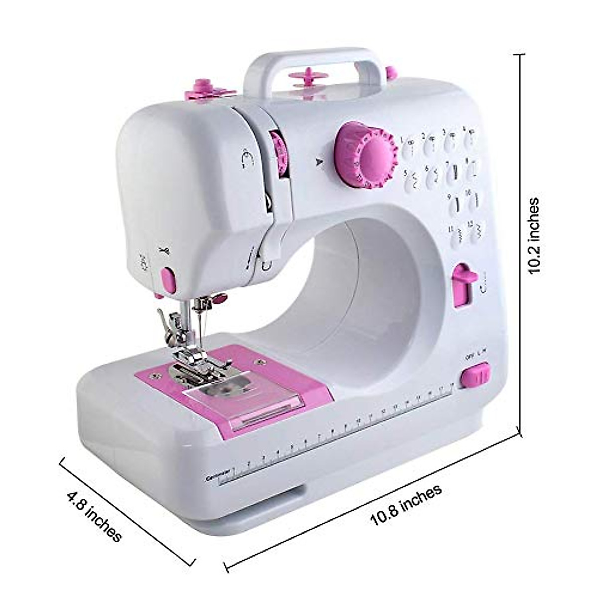 NEX Sewing Machine, Crafting Mending Machine, Children Present Portable with 12 Built-In Stitches