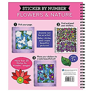 Brain Games - Sticker by Number: Flowers & Nature (28 Images to Sticker)