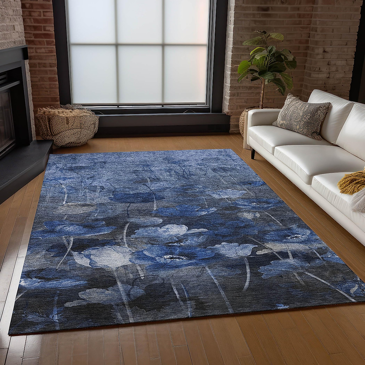 Addison Rugs Chantille ACN613 Blue 9' x 12' Indoor Outdoor Area Rug, Easy Clean, Machine Washable, Non Shedding, Bedroom, Living Room, Dining Room, Kitchen, Patio Rug