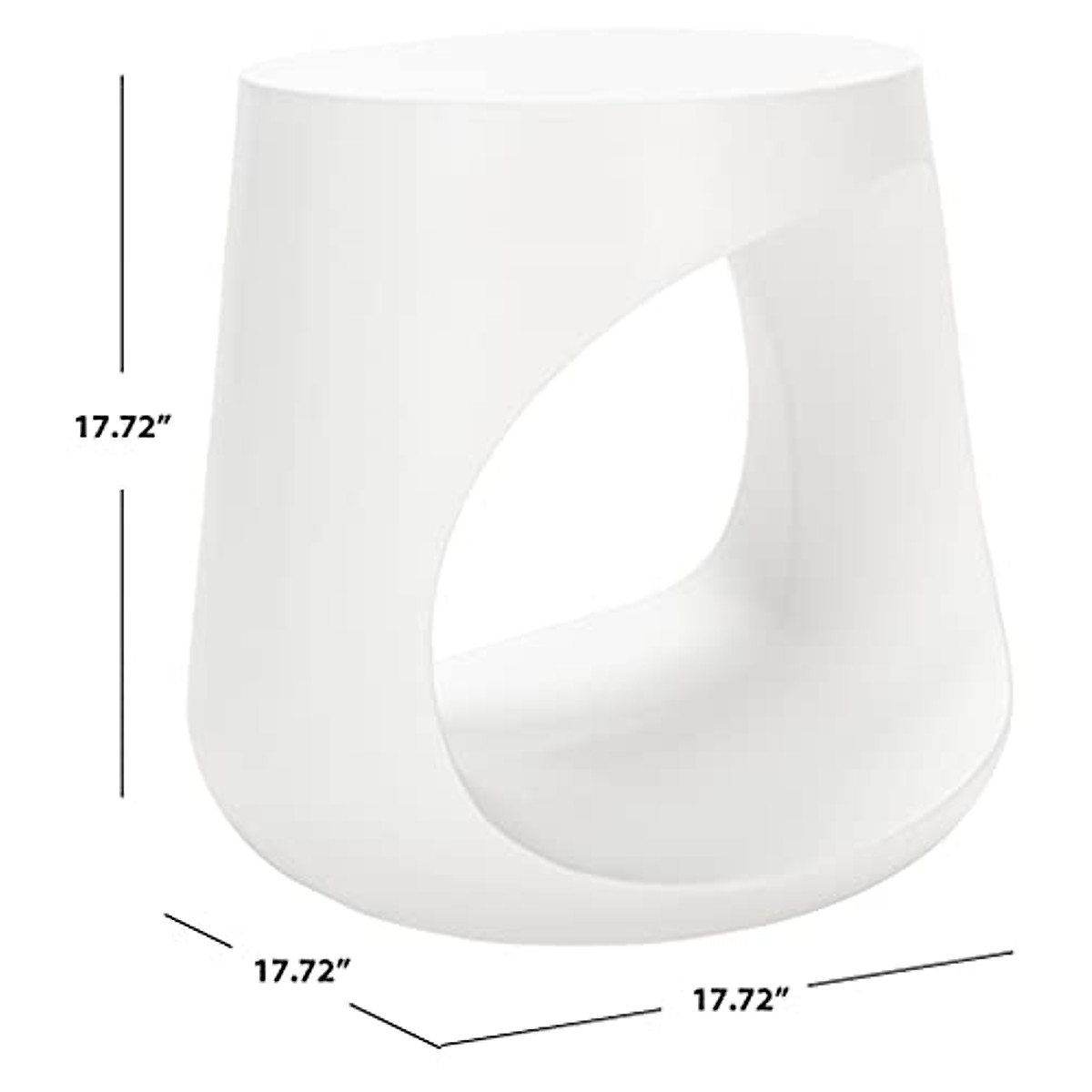 SAFAVIEH Outdoor Collection Vikki Modern Ivory Concrete Accent Table (Fully Assembled) VNN1040B