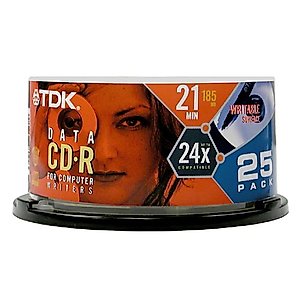 TDK CD-R21CB25 21 Minute CD-R (25-Pack Spindle)
