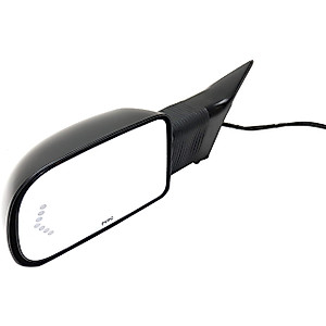 Kool Vue Mirror Compatible With 2000-2006 Chevrolet Suburban 1500, 2000-2006 Chevrolet Suburban 2500, Textured Black, Power, In-glass Signal Light Driver Side