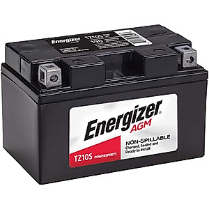 Energizer TZ10S AGM Motorcycle and ATV 12V Battery, 190 Cold Cranking Amps and 8.6 Ahr. Replaces: YTZ10S and others