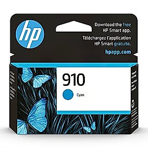HP 910 Cyan Ink Cartridge | Works with HP OfficeJet 8010, 8020 Series, HP OfficeJet Pro 8020, 8030 Series | Eligible for Instant Ink | 3YL58AN