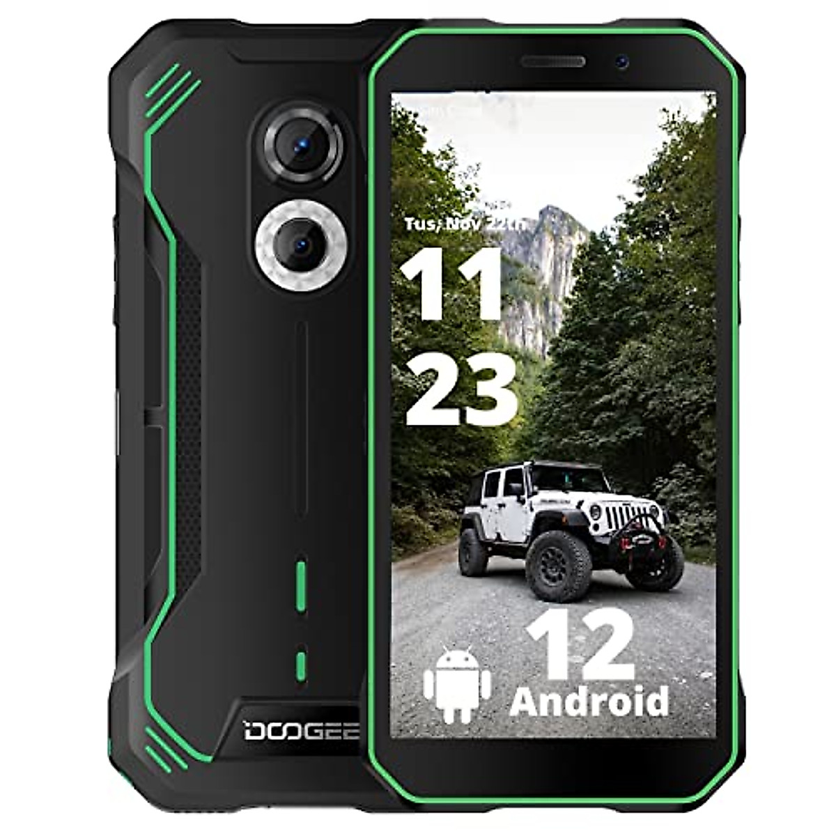DOOGEE Rugged Smartphone 2023, S51 NFC Android 12 Rugged Phones, 4GB+64GB SD 512GB, 5180mAh Battery, Dual SIM 4G, 6.0" IPS HD Rugged Phones Unlocked, IP68 Waterproof, GPS Outdoor Rugged Android Phone