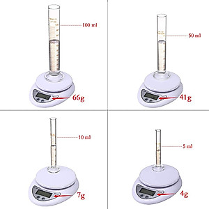 Glass Flask Erlenmeyer Flask Set Narrow Mouth 2000ml Glass Graduated Cylinder Set Thick Measuring Cylinders 5ml 10 ml 50ml 100ml with 2 Glass Stirring Rod and 1 Brush