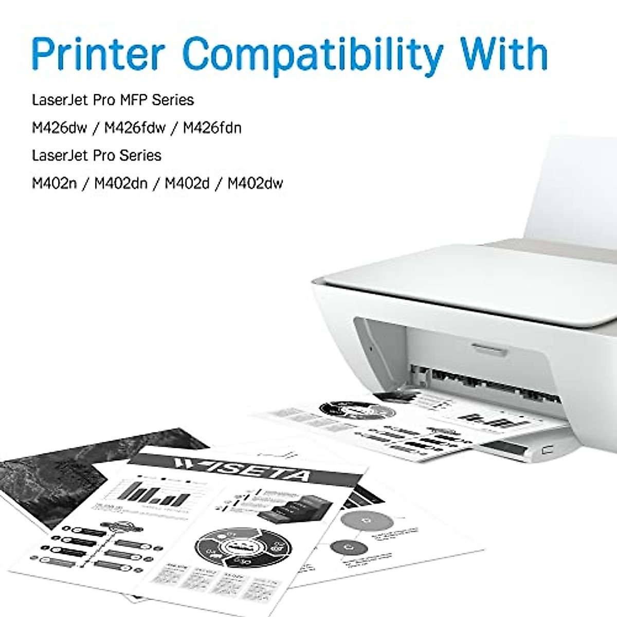 26A CF226A Compatible Toner Cartridge Replacement for HP 26A CF226A 26X CF226X Compatible with Laserjet Pro MFP M426dw M426fdw M426fdn M402m M402dn M402d M402dw Laser Printer (4 Black)
