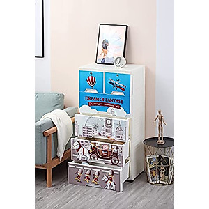 Vividness Plastic Drawers Dresser,Tall Dresser,Sturdy Organizer Unit,Easy Pull Closet Drawers,Storage Cabinet for Clothing,Nursery,Bedroom-6 Drawers (London)