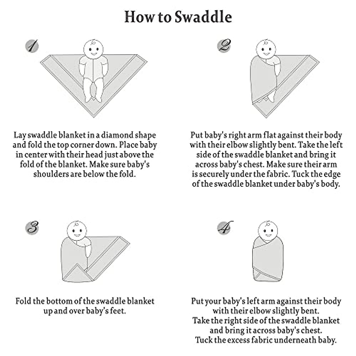 BlueSnail Baby Soft Silky Bamboo Muslin Swaddle Blanket, Receiving Blanket for Boys and Girls 4pk, Newborn Essentials Must Have, (4PK,Navy)