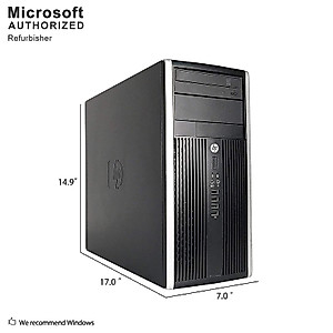 HP Compaq Pro 6300 Tower Desktop PC, Intel Quad Core i7-3770 up to 3.9GHz, 8G DDR3, 1T, WiFi, Bluetooth 4.0, DVD, Windows 10 64-Multi-Language Support English/Spanish/French (Renewed)