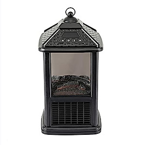 Freestanding Mini Small Indoor Electric Fireplaces Lanterns Space Heaters Stove 3D Flame Portable Electric Fireplace Space Heaters for Indoor Use with Remote Timer Thermostat