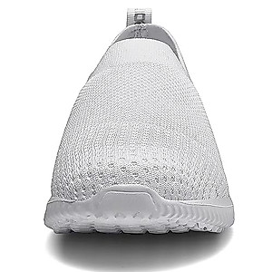 LANCROP Women's Walking Nurse Shoes - Mesh Slip on Comfortable Sneakers 9.5 US, Label 41 All White