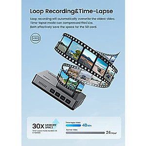 Veement 4K Dash Cam Front and Rear, Front 4K/2.5K Rear 1080P Dual Dash Camera for Cars, Dashcams with Built-in WiFi GPS, 3 inch IPS Display, WDR, Night Vision, 170°FOV, G-Sensor, Support 256GB Card