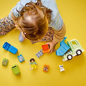 LEGO DUPLO Town Recycling Truck 10987 Building Toy Set, Learn through Play with This STEM Creative Birthday Gift for Toddlers, Boys, Girls Ages 2+, Comes with 3 Sorting Bins for Recycling
