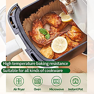 LANARP 300 Pcs 7.9 Inch Air Fryer Disposable Paper Liner Non-stick Round Airfryer Parchment Liners Oil Resistant Food Grade Baking Paper Liner for Air Fryer Grease and Water Proof Cooking Paper