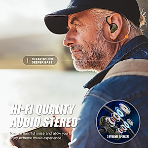 MIPEACE Shooting Ear Protection,25dB Noise Reduction Ear Buds Ear Plugs-Bluetooth Hearing Protection Headphone with Silicone Memory Foam Earbud Tips for Gun Range Mowing Hunting Target