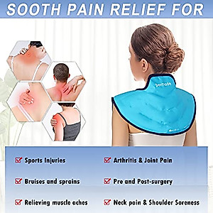 Permade Neck Ice Pack Wrap，Ice Pack for Neck and Shoulders Injuries Reusable, Neck Compression Wrap Large Gel Hot and Cold Therapy, Rotator Cuff Surgery Recovery, Neck Pain Relief
