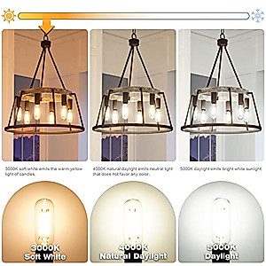 hansang E12 LED Bulbs Dimmable, 40W Equivalent, 3000K Soft White, T6 Tube Candelabra LED Light Bulbs for Chandelier, Light Bulbs Small Base with Filament Clear Glass, 120V, CRI85+, 400LM, 8 Pack