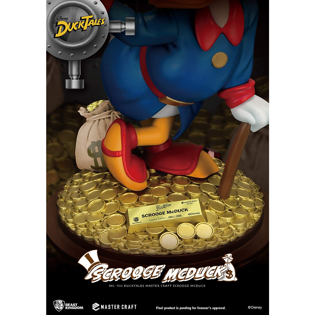 Beast Kingdom Ducktales: Scrooge McDuck MC-032 Master Craft Statue, Multicolor, 16 inches