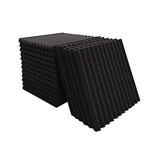 24 Pack 12'' x 12'' x 1'' Acoustic Foam High Density Sound Insulation Proofing Sponge Absorption Flame Retardant Panel Soundproof Wall Panels for Home Studio