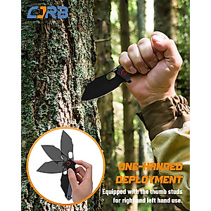 CJRB Folding Pocket Knife Caldera (J1923) AR-RPM9 Powder Steel Blue G10 Handle for Men EDC Camping Hiking Outdoor